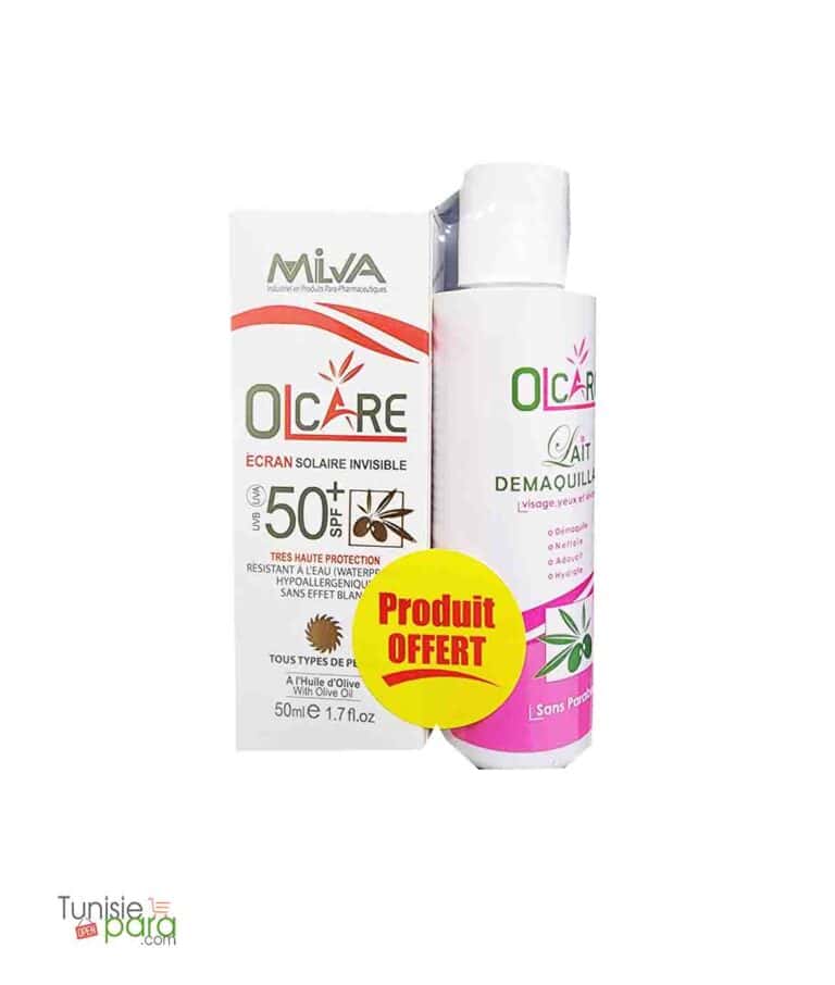 Milva Olcare Ecran Solaire Invisible SPF50+ 50ml + Lait démaquillant ...